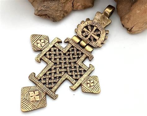 Ethiopian Orthodox Crosses Mesqel In Metal Bronze And Brass Straight