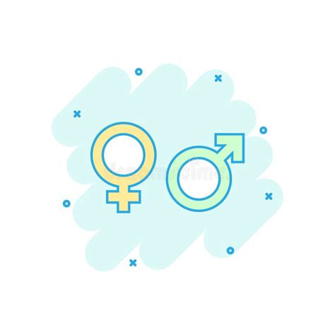 Vector Cartoon Gender Icon In Comic Style Men And Women Sign Il Stock
