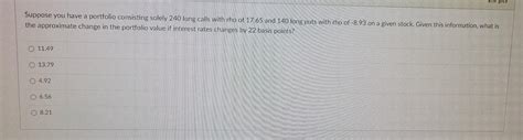 Solved Suppose You Have A Portfolio Consisting Solely 240