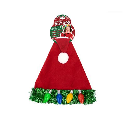 Uncle Bobs Tacky Tinsel Light Up Santa Hat