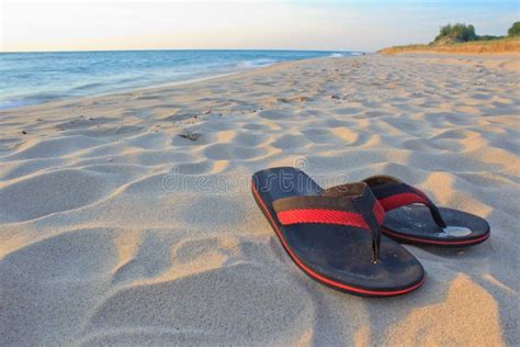 Sandals On The Beach Stock Image Image Of Vacation Sandals 98264647