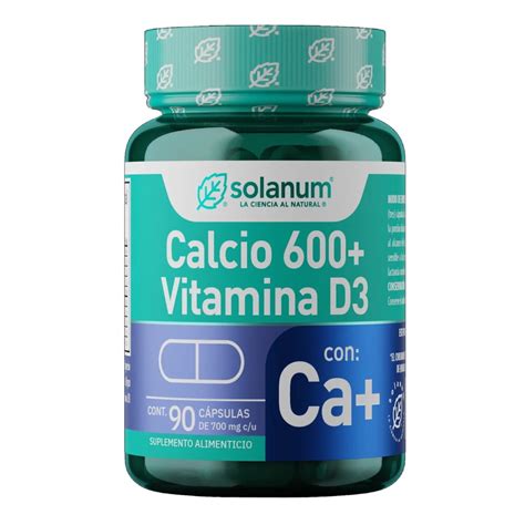 Calcio 600 Vitamina D3 90 Capsulas Solanum Verde Walmart En Línea