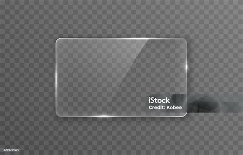 Vector Rectangular Glass Window Or Glass Surface On Isolated