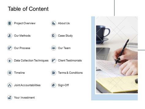 Table Of Content Process Ppt Powerpoint Presentation Outline Deck