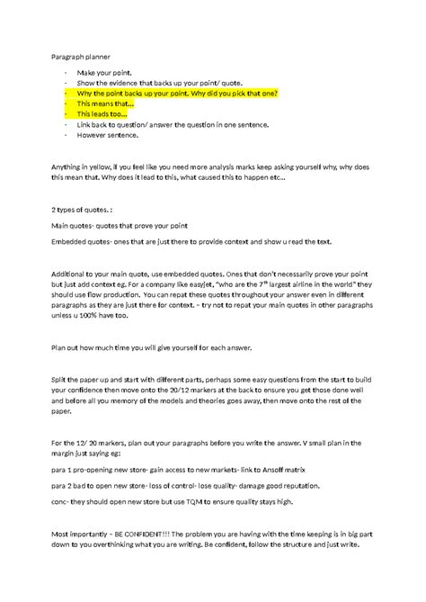 Paragraph Planner V2 Plan Paragraph Planner Make Your Point