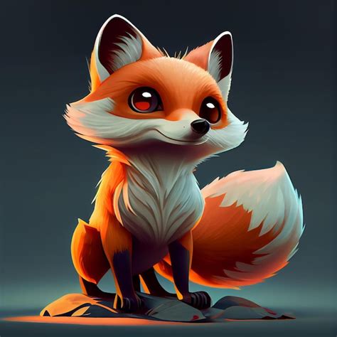 Premium Photo Cute Fox Character 3d Rendering