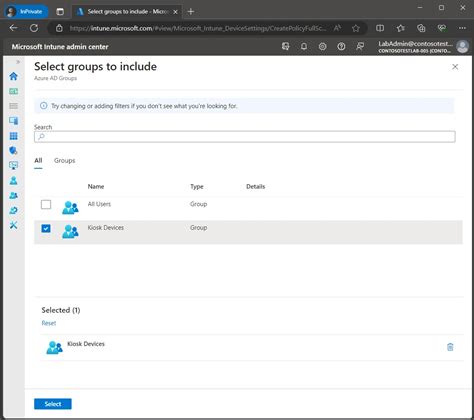 set up windows kiosk mode with intune veles software