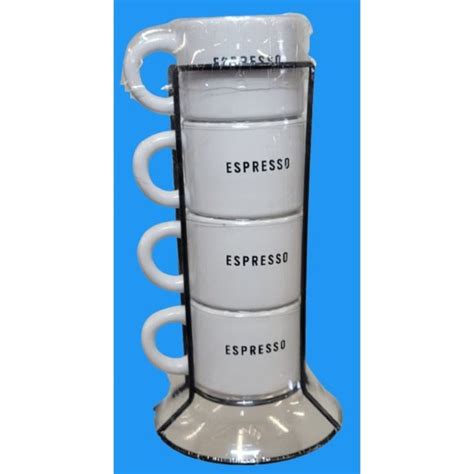 New Classics Dining Stackable 4 Pack Small Sipping Espresso Mug Set