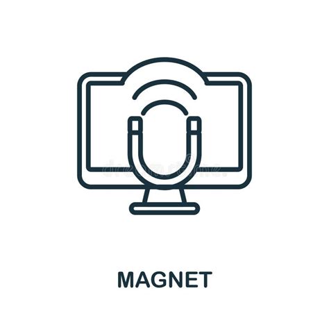 Magnet Line Icon Monochrome Simple Magnet Outline Icon For Templates Web Design And