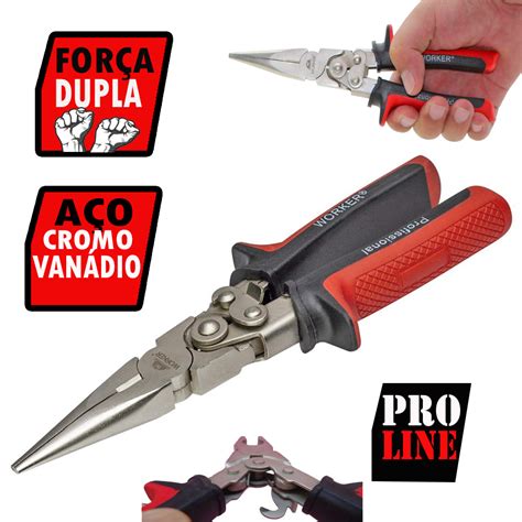 Alicate Bico Dupla Força 8 Polegadas Cromo Vanádio Worker Eletricario A Melhor Em Ferramentas
