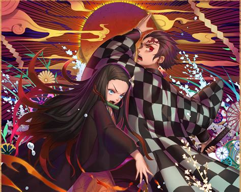 Download Tanjiro Kamado Nezuko Kamado Anime Demon Slayer Kimetsu No