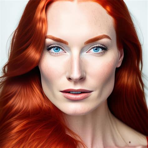 Premium Ai Image Photo Portrait Young Redhead Woman For Beauty