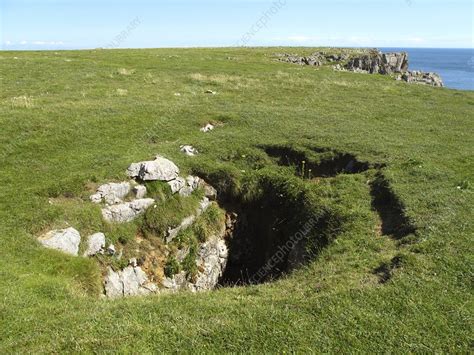 Limestone Sinkhole Flooded Sink Hole Shake Hole Created By Limestone