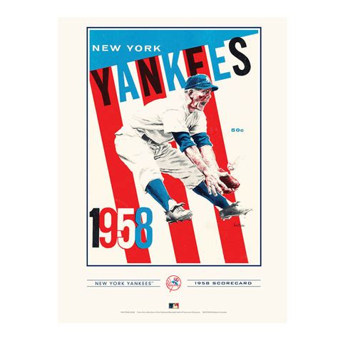 New York Yankees 12″ X 16″ 1958 Program Cover Art Print Nyynews