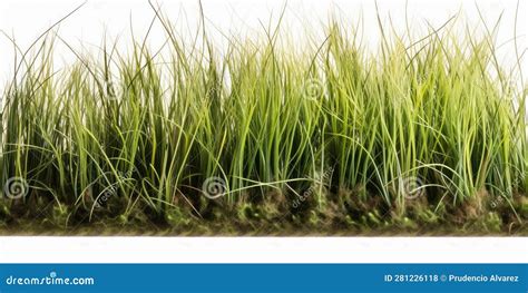 Front View Of Grass Or Lawn Isolated On White Stock Illustration