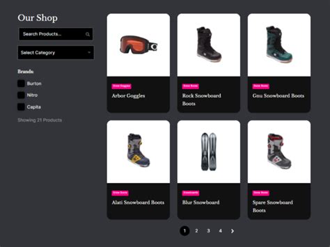post grid for products with multiple search filters unlimited