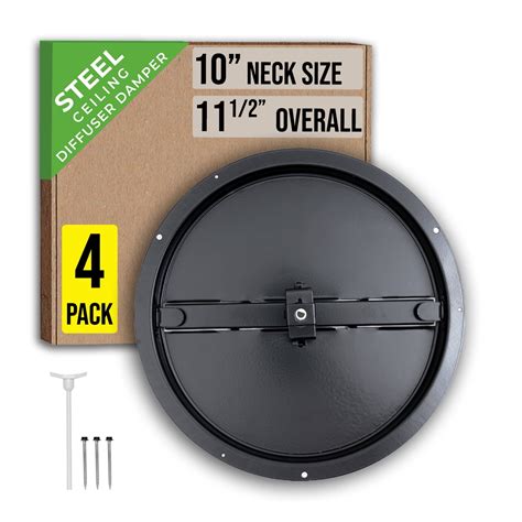 4 Pack Fits 10 Inch Neck Air Duct Steel Butterfly Damper By Handua