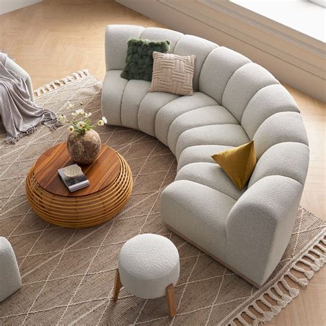 Small Curved Reclining Sectional Sofa Baci Living Room