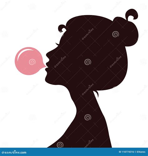 Young Women Blowing Bubble Gum Stock Vector Illustration Of Lifestyle