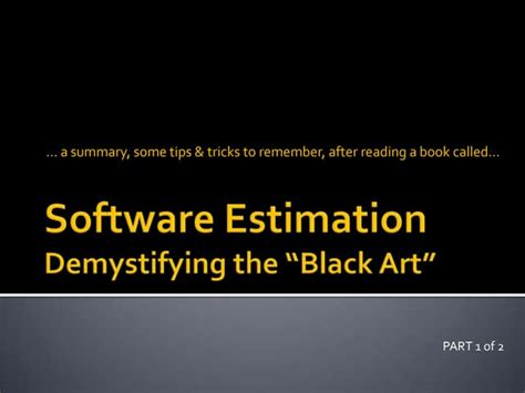 Software Estimation Part 1 Of 2 Pptx