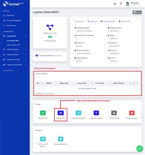 Membuat Port Forwarding Panduan TUNNEL Web Id