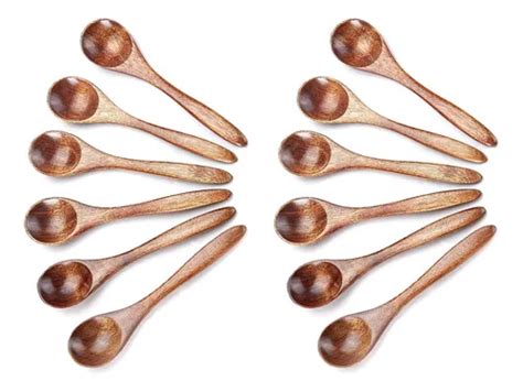 Colheres De Madeira Pequenas 12 Colheres De Chá De Madeira Mercadolivre