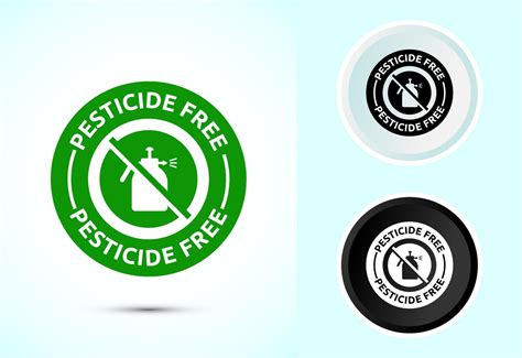 Pesticide Free Icon Illustration Certified Natural Product Sticker