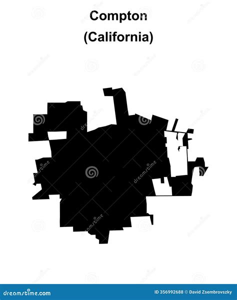 Compton Outline Map Stock Vector Illustration Of Compton 356992688