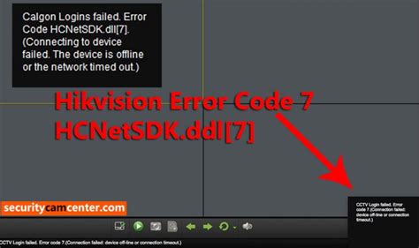Hikvision Ivms 4200 Error Code 7 Hcnetsdkddl 7 —