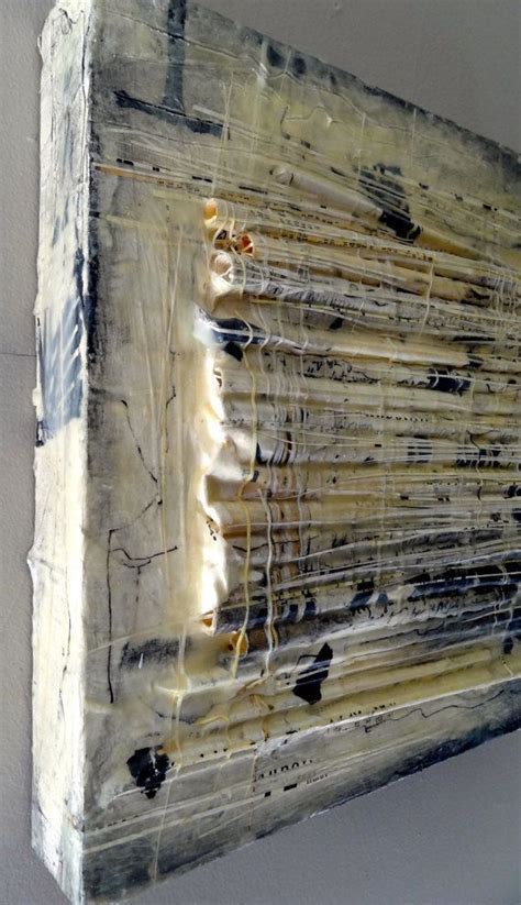 Encaustic Assemblage Titled Mysterious Script By Encaustic Art