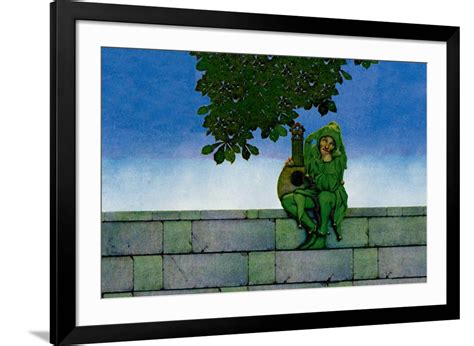 The Green Jester Art Print By Maxfield Parrish Black Frame