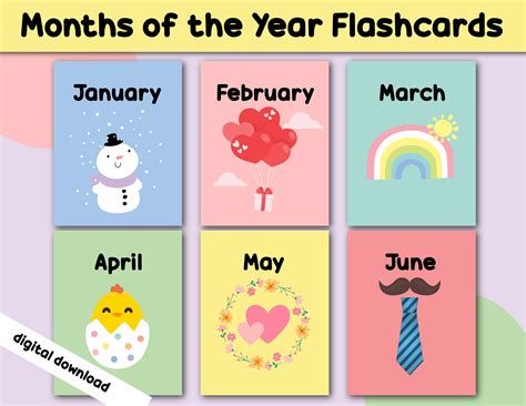 Months Of The Year Cards
