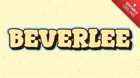 Beverlee Retro Cartoon Text Effect Generator