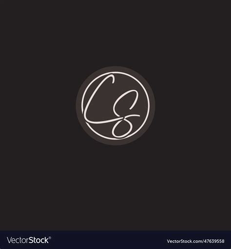 Initials Cs Logo Monogram With Simple Circle Line Vector Image