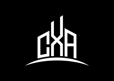 Carta Cxa Monograma Vetorial De Edifício Modelo De Design De Logotipo Edifício Forma Logotipo