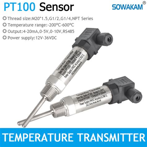 Mini Temperature Transmitter Pt100 Temperature Sensor 200 650c Temperature Detection 0 5v