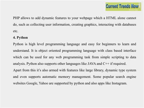 Programming Languages For Web Developmentpptx