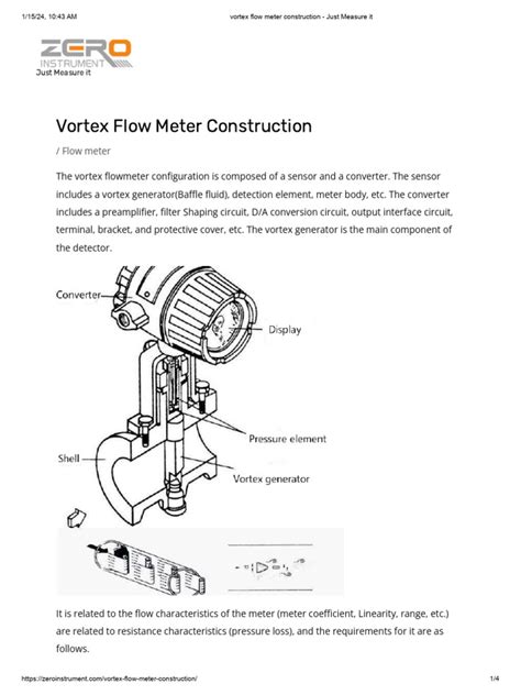 Vortex Flow Meter Construction Just Measure It Pdf