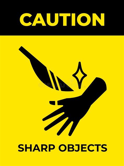 Caution Sharp Objects Poster Sign Stock Vector Illustration Of Health