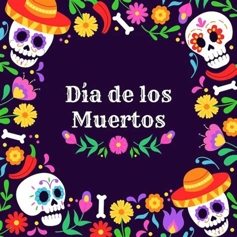 Tarjeta De Dibujos Animados Del Día De Los Muertos Vector Premium