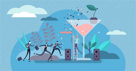 Drunk Office Worker Vector Have Fun Cheers Party Concept Stock Vector Illustration Of