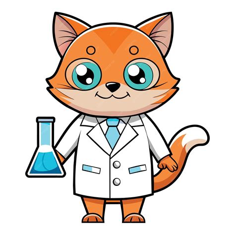 Premium Vector Cute Chemist Cat Cute Antropomorphic Vector Eps