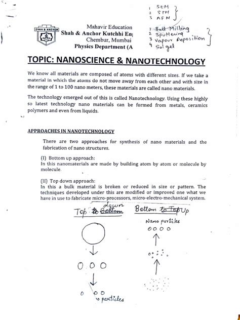 Nanotechnology Notes Pdf Atomic Force Microscopy Microscope