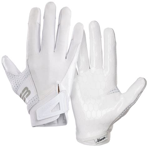 Stickiest All White Football Gloves Drippy Football Gloves Grip Boost