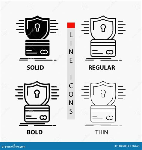 Security Credit Card Card Hacking Hack Icon In Thin Regular Bold Line And Glyph Style