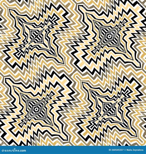 Ornamental Zigzag Seamless Pattern Zig Zag Optical Illusion Vector Background Repeat Zigzag