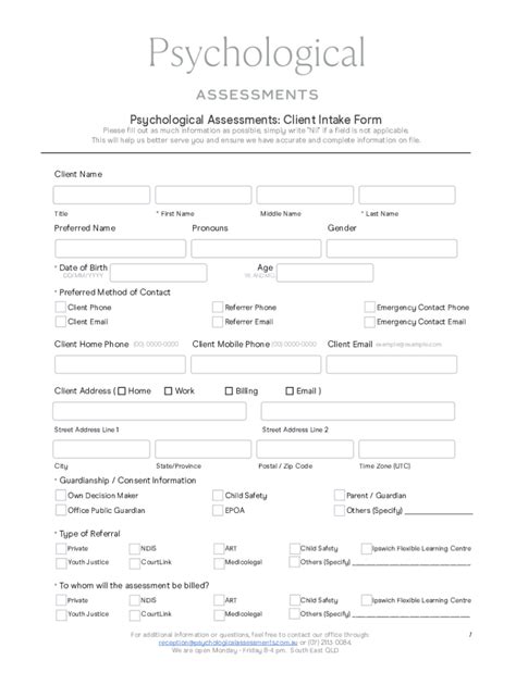 Fillable Online Bariatric Surgery Psychological Evaluation Template