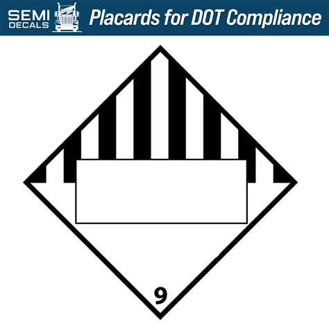 Hazard Class 9 Blank Placard Semi Decals