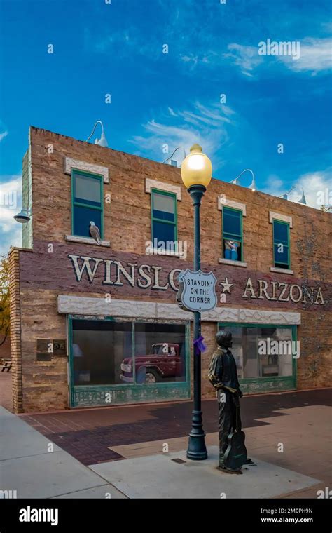 Standin On The Corner Park Along Route 66 In Winslow Arizona Usa [no