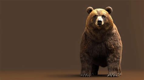 Premium Photo The Image Is A 3d Rendering Of A Large Brown Bear The